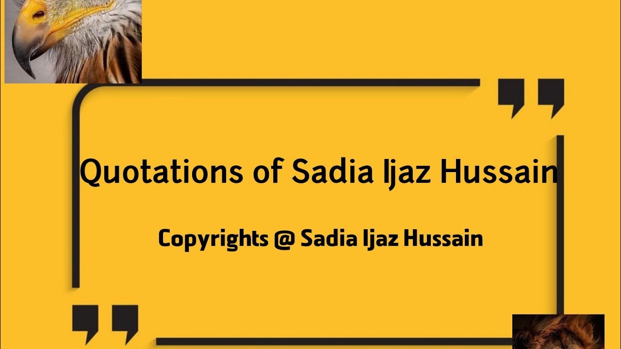 Quotations of Sadia Ijaz Hussian /English Quotations - YouTube