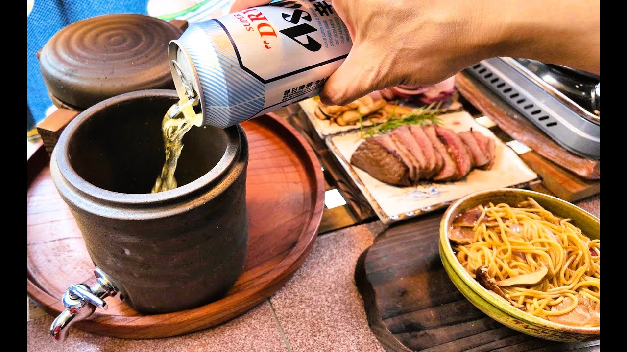 Spring Afternoon Teppan Beef & Cucumber·Onion·Matsutake + Asahi Beer ...