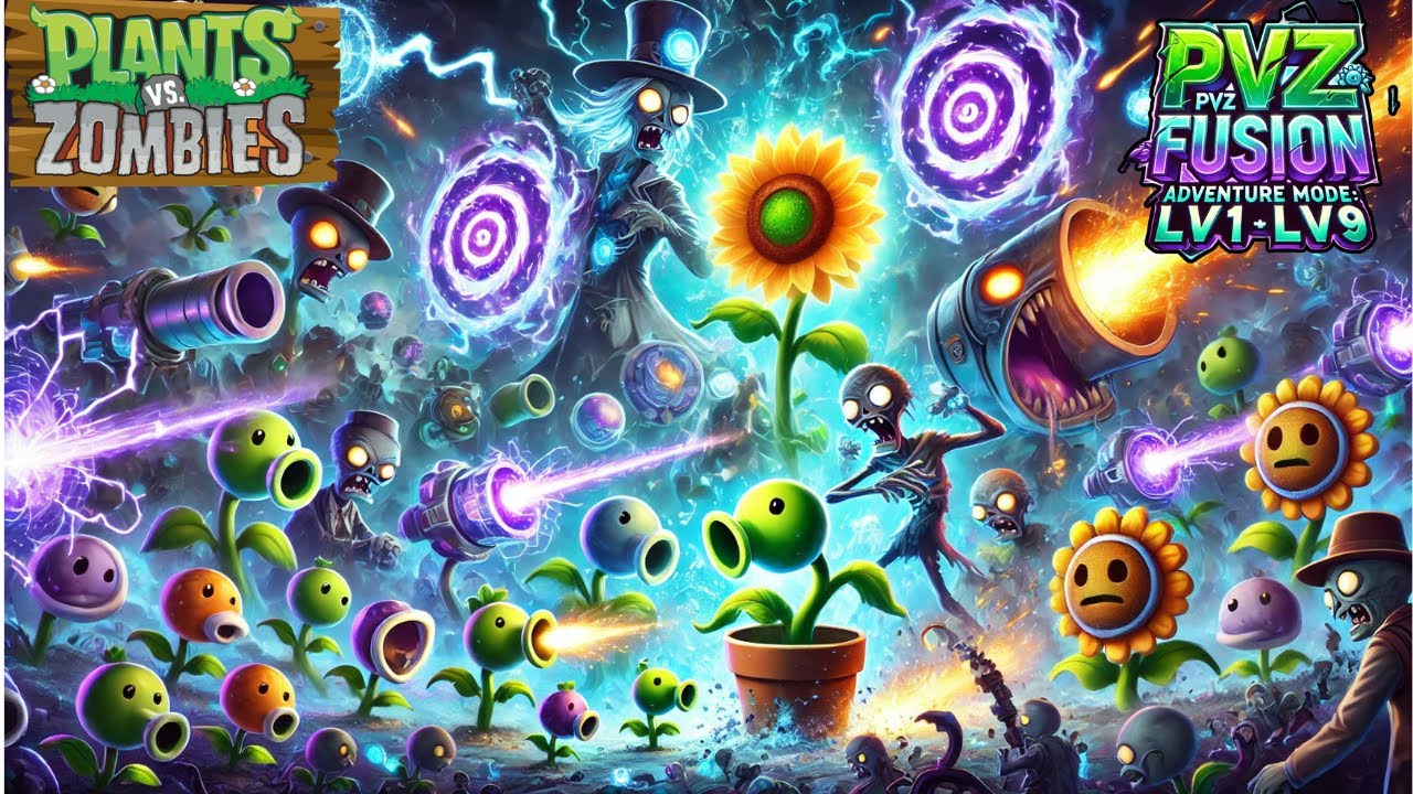 PvZ FUSION | | Adventure Mode : Lv1 ~ Lv9 - YouTube