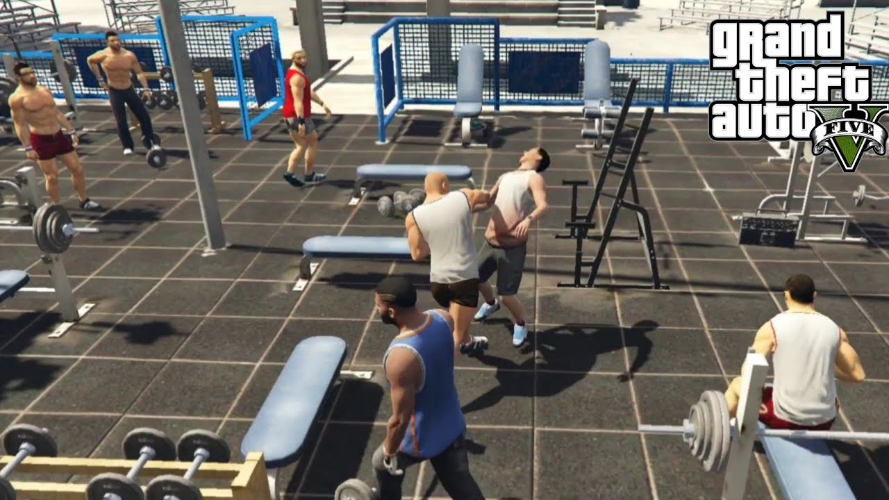 GTA V - NPCs Fighting each other #3 || Gym Fight - YouTube
