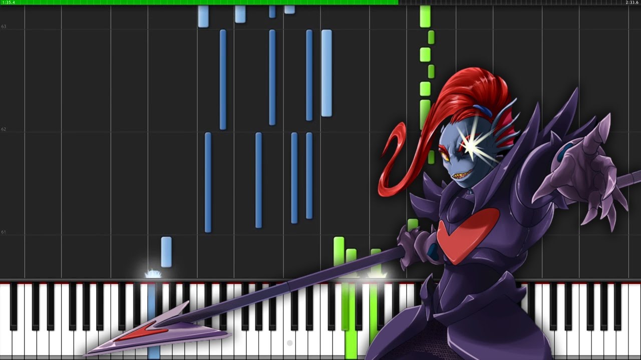 True Hero - Undertale (Mega Undyne Theme) Synthesia Piano Tutorial ...