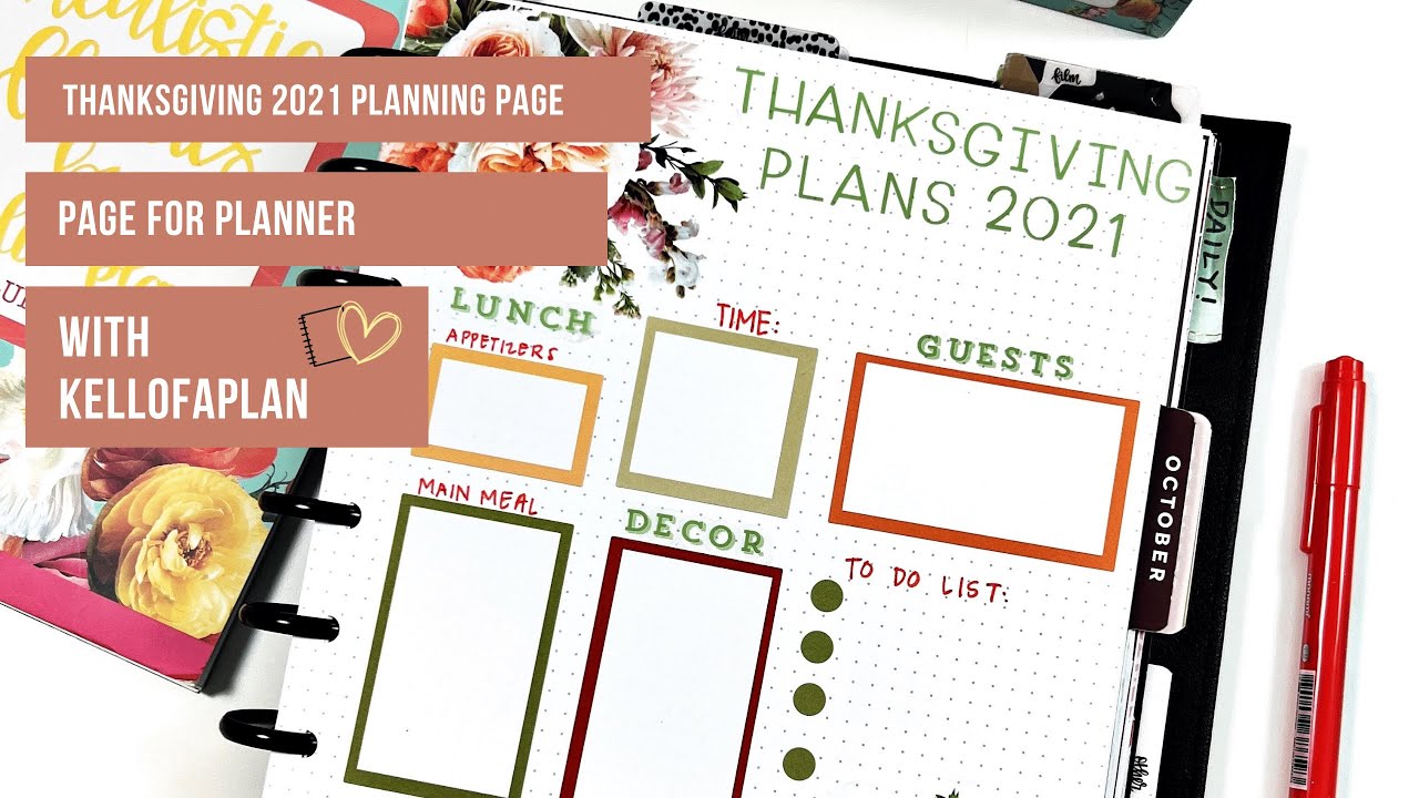 Thanksgiving 2021 Planning Page - YouTube