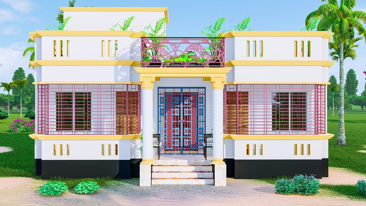 ২ কাঠা জায়াগায় অল্প খরচে ৪ বেডরুমের বাড়ির ডিজাইন। 4 Bedroom House ...