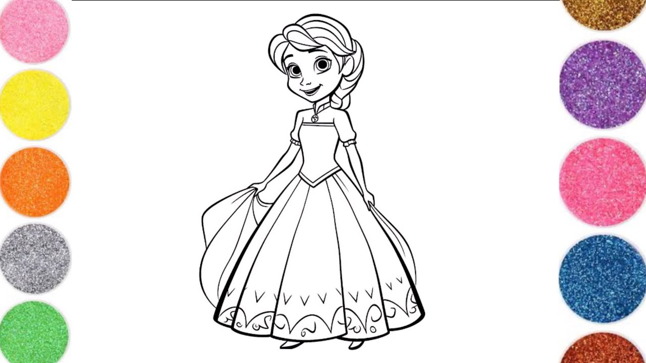 Cute Disney Princess Anna Frozen Drawing Easy Step by Step|Beautiful ...