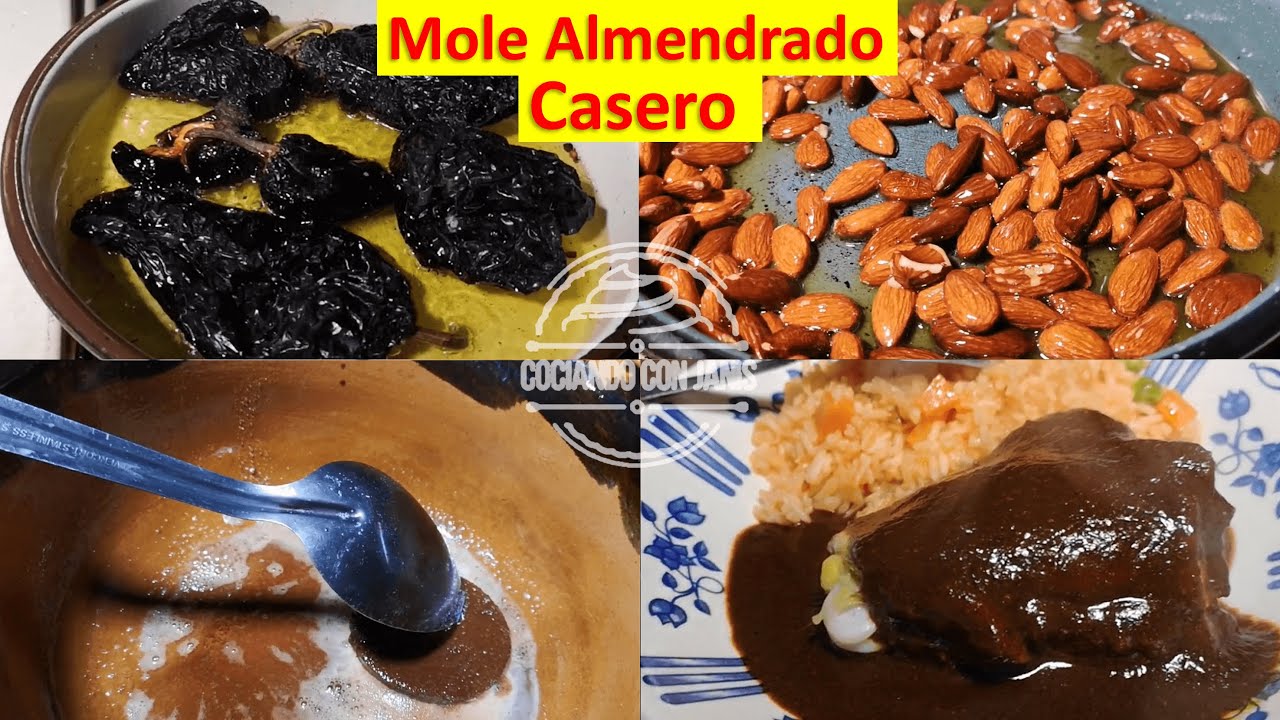 Mole ALMENDRADO Casero 👉 La receta ORIGINAL con Pollo 🐔 [en 5 min 🕘 ...