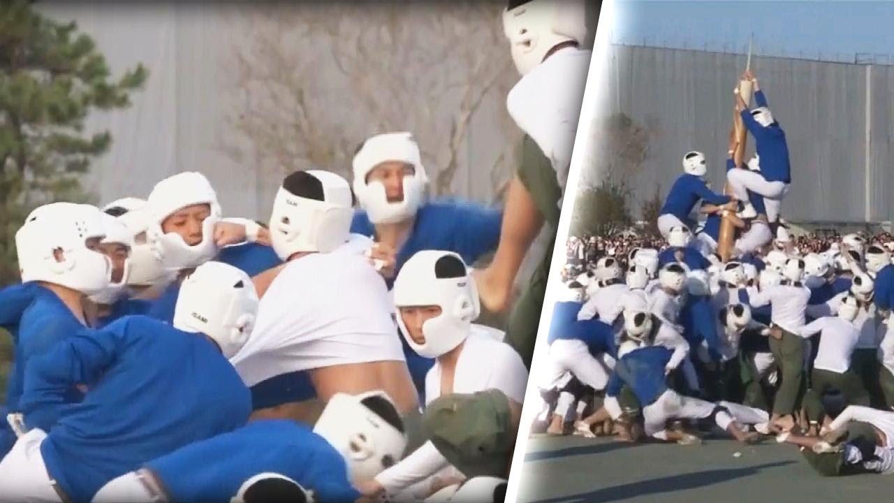 Military Cadets Go Head-to-Head to 'Topple the Pole' in Japan - YouTube