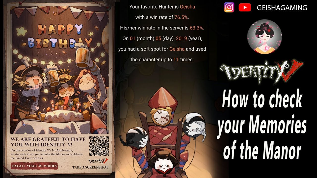 Identity V Anniversary - How to check Memories of the Manor 第五人格 - YouTube