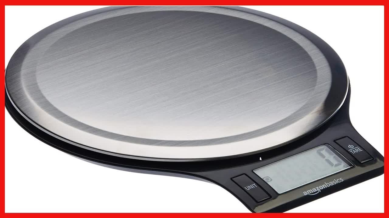 Amazon Basics Stainless Steel Digital Kitchen Scale with LCD Display ...