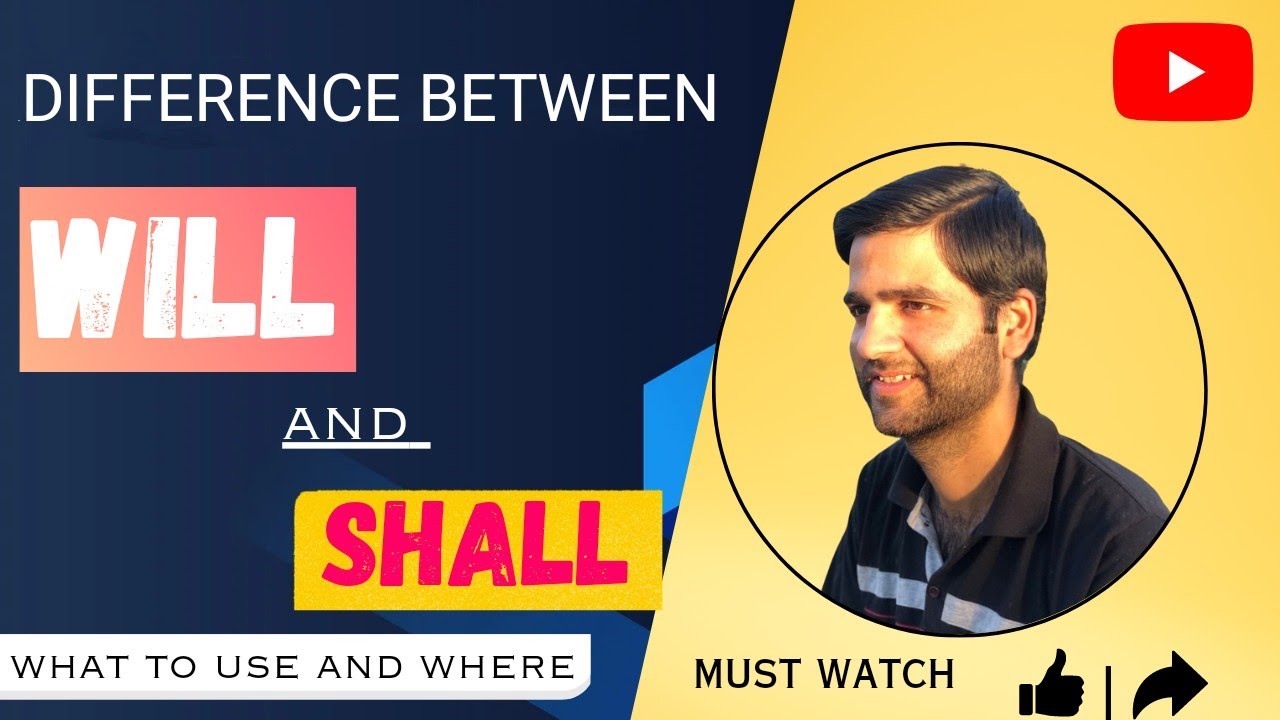 WILL AND SHALL DIFFERENCE | IMPORTANT FOR ALL CLASSES | - YouTube