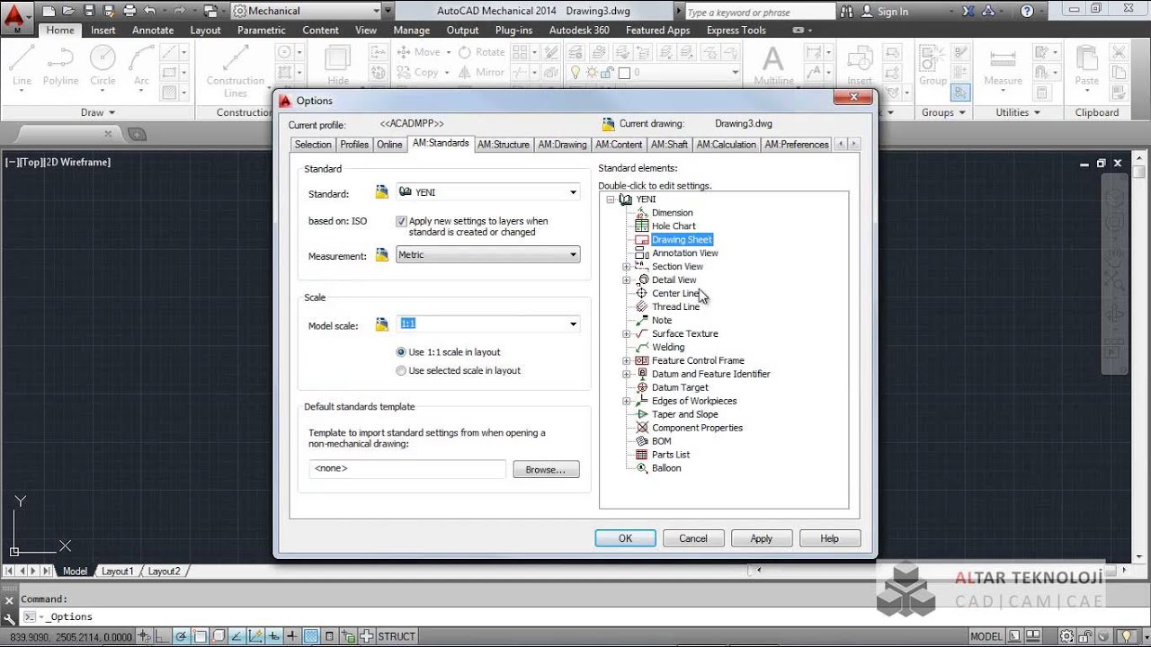 02-AutoCAD Mechanical-Çizim Kurulumu - YouTube