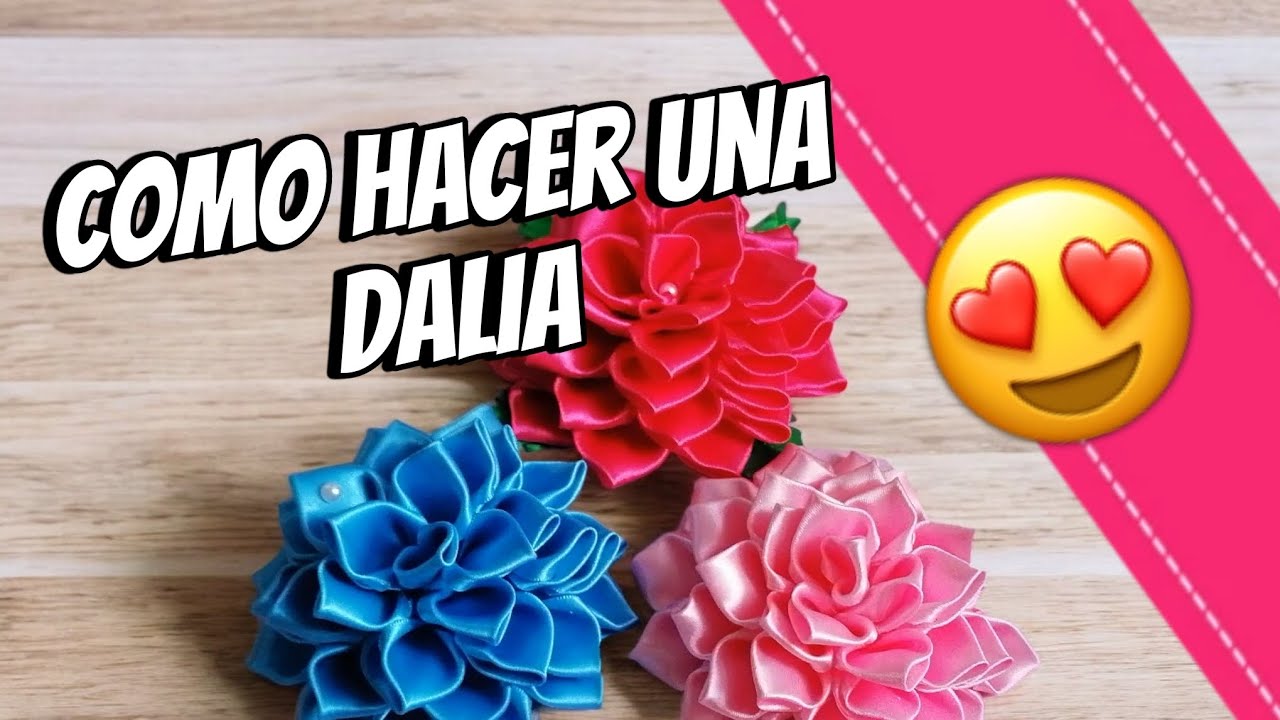 Como hacer una dalia de listón - YouTube