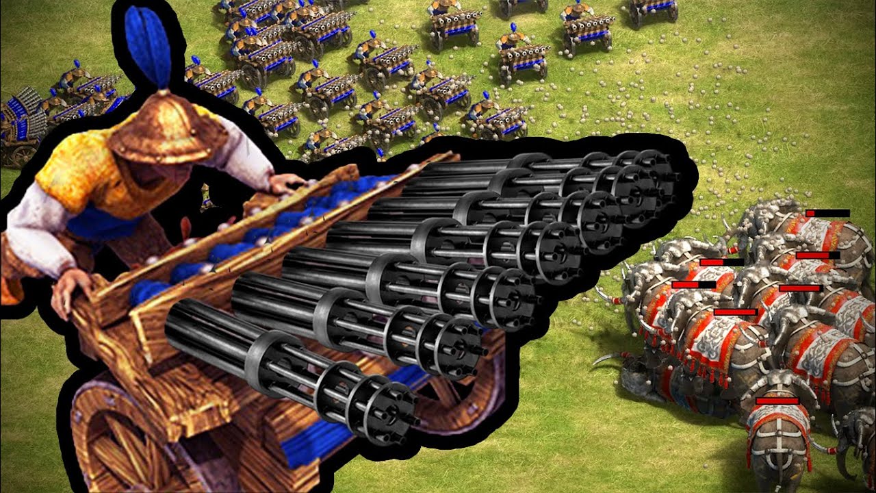 200 Machine Gun Organ Guns vs 2000 Elite War Elephants | AoE II ...