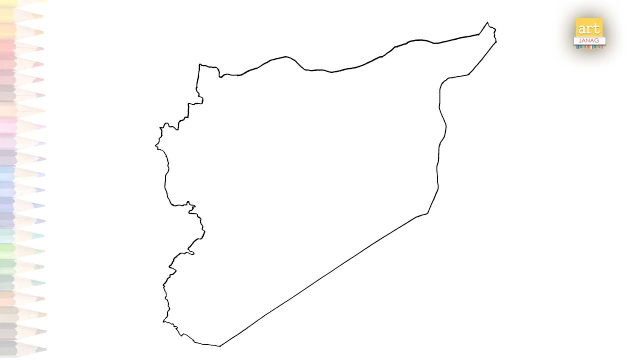 Map of Syria outline drawing easy | Map drawing tutorials | How to draw ...