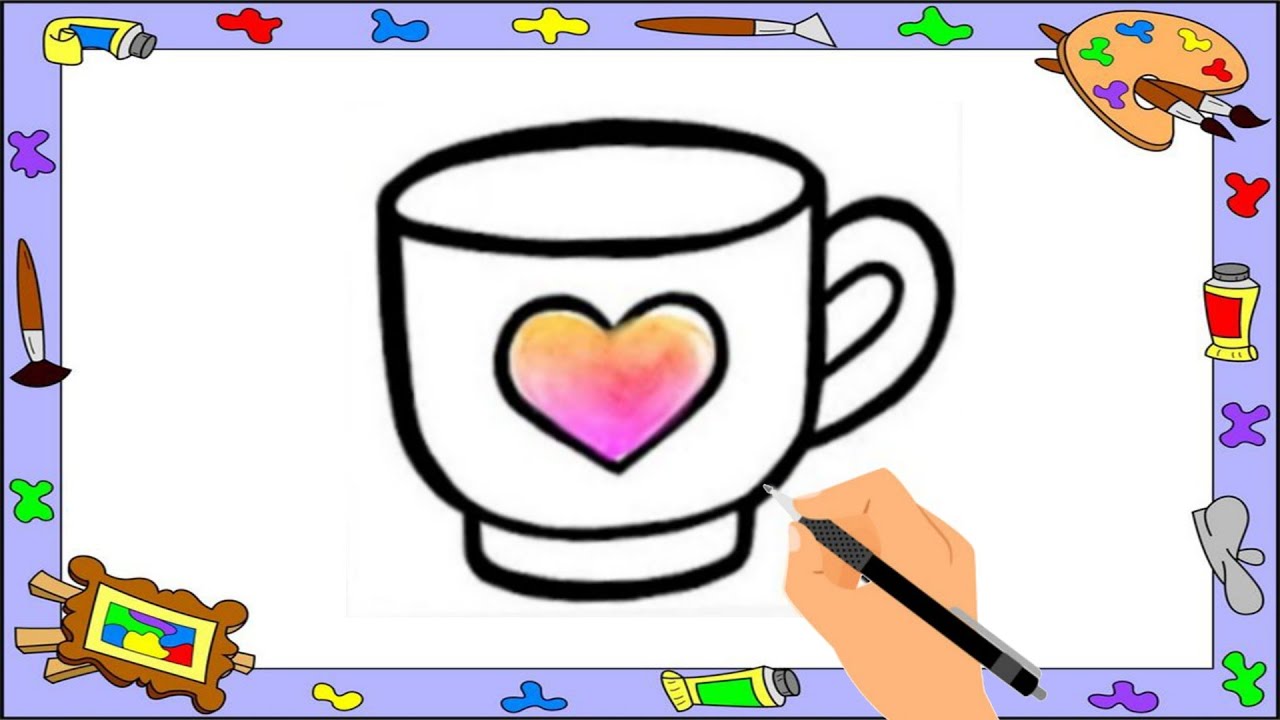How to drawing a cup for kids | easy drawing a cup for kids | Step by ...