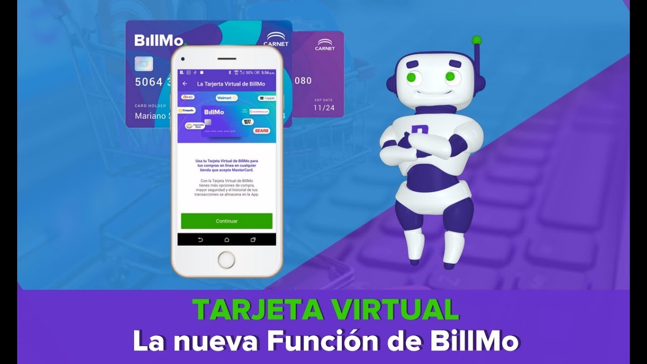 TARJETA VIRTUAL. BILLBOT TE ENSEÑA A UTILIZARLA - YouTube