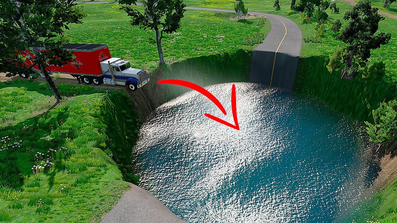 BeamNG Drive - Big Hole Car Crashes #1 - YouTube