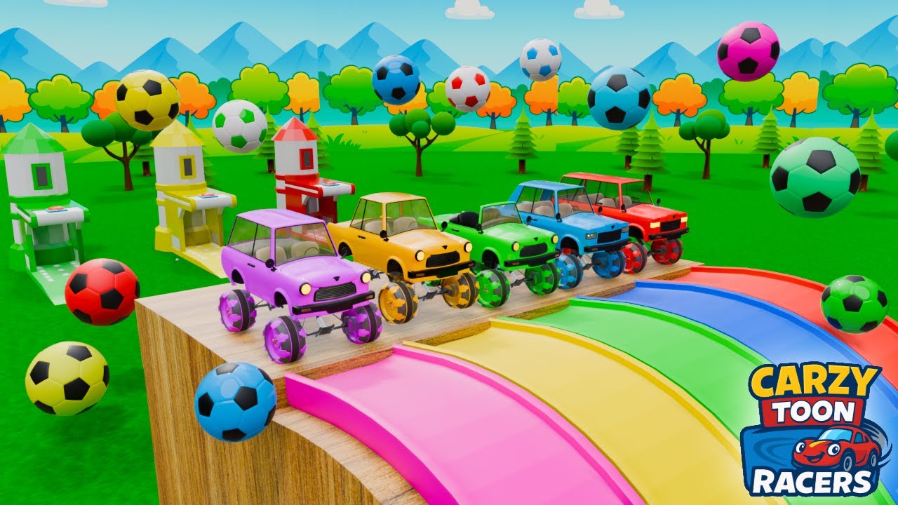 Funny Cars Mix the Colors 🎨🚙 | Learning with Laughs! - YouTube