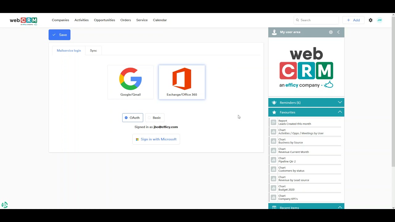 webCRM User Office 365 Setup - YouTube