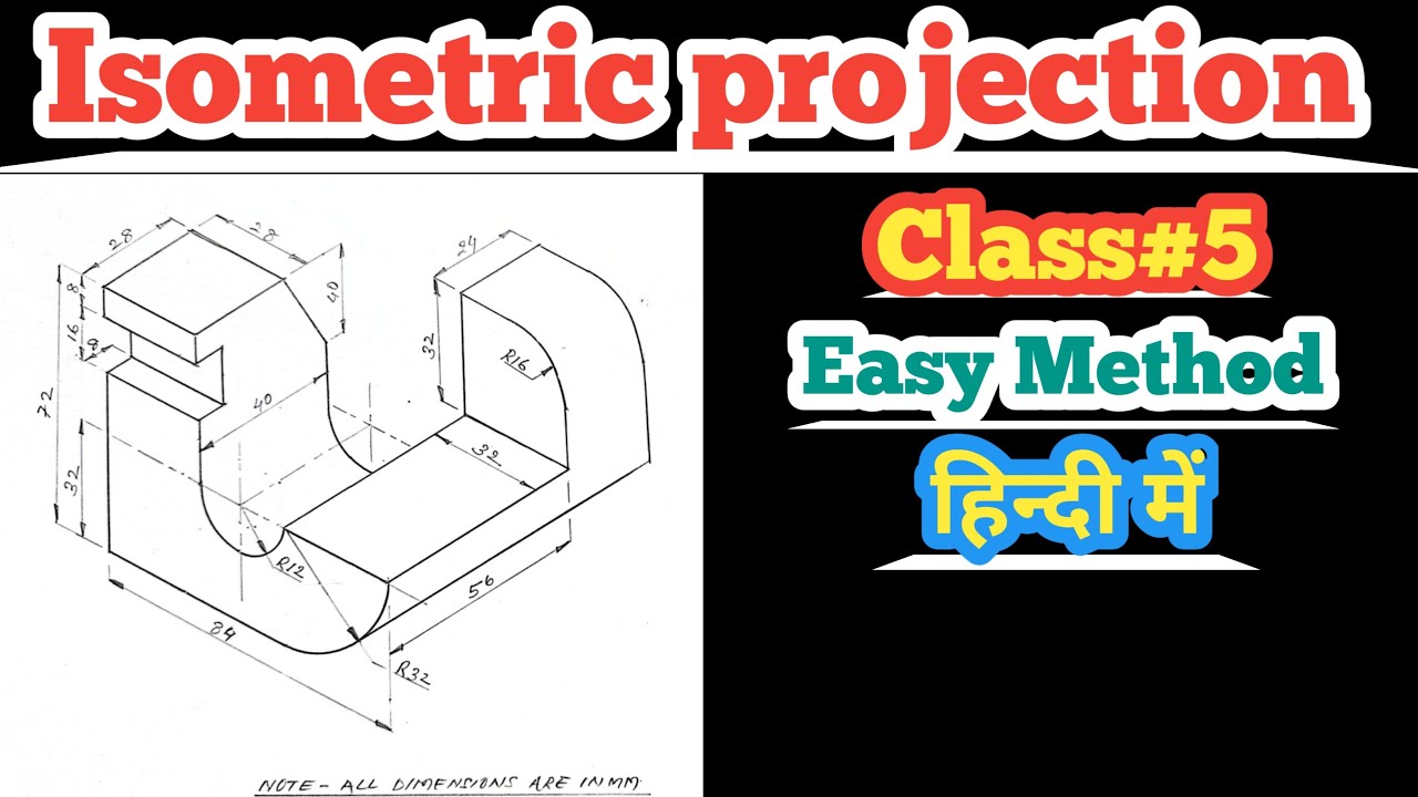 Isometric Projection By Set Square || Set Square se Projection Banana ...