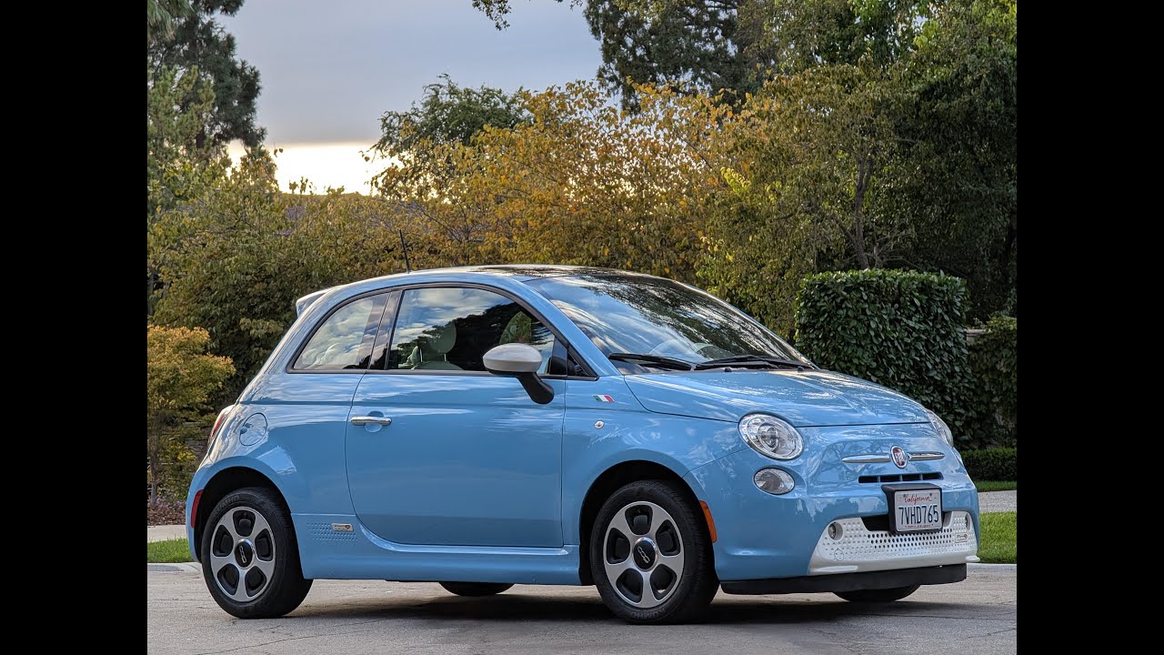 2017 Fiat 500e Celeste Blue - Cars & Bids - YouTube