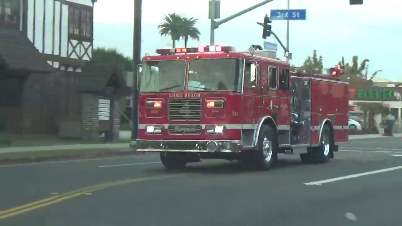 Long Beach Fire Engine 4 Responding - YouTube