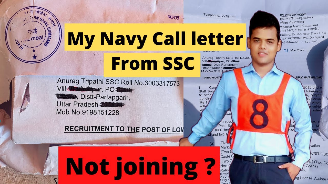 My Navy Joining letter from SSC CHSL 2018. - YouTube