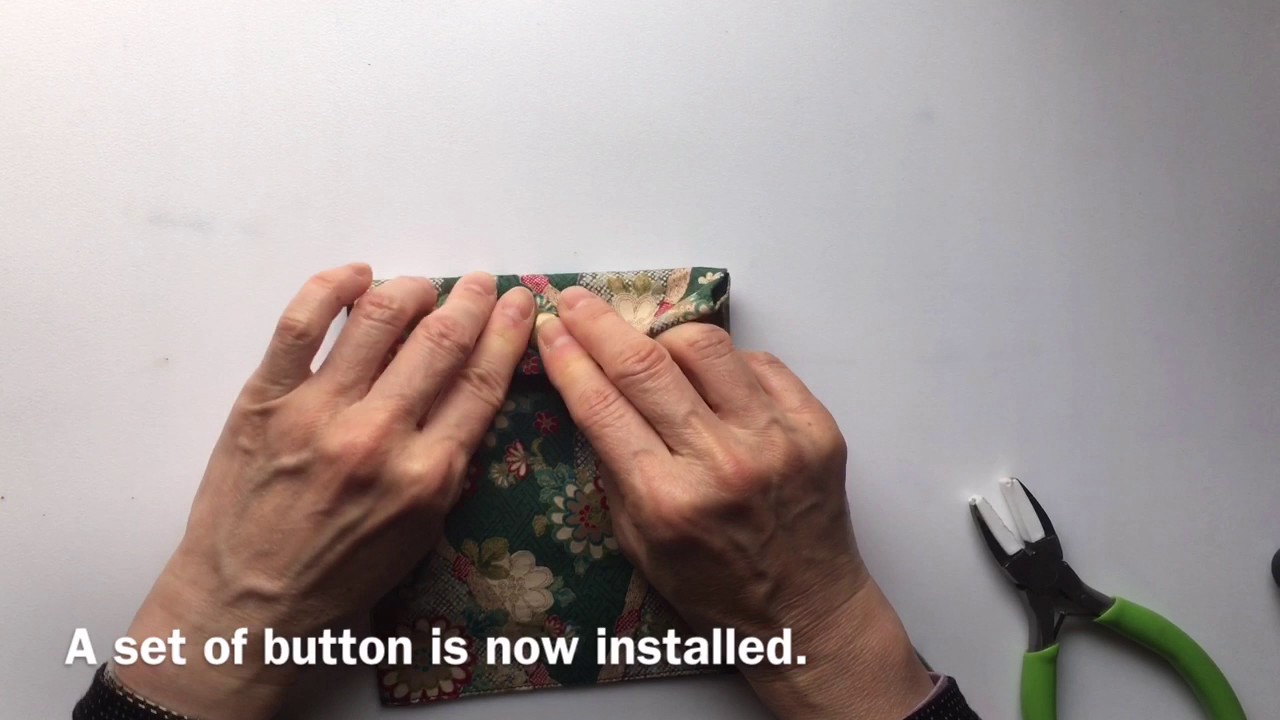 Double SASHIKO Wallet Easy Snap Buttons - YouTube
