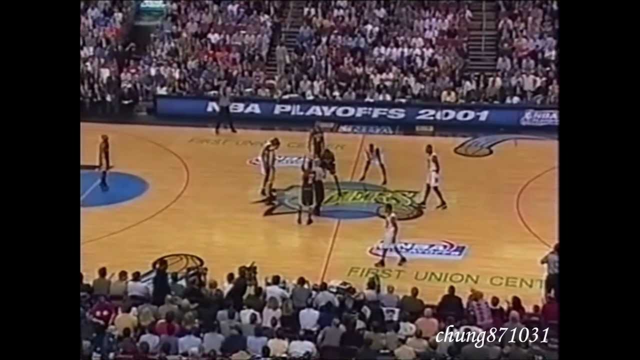 Allen Iverson 2000/01 NBA Playoffs 1st Qtr Highlights vs Reggie Miller ...