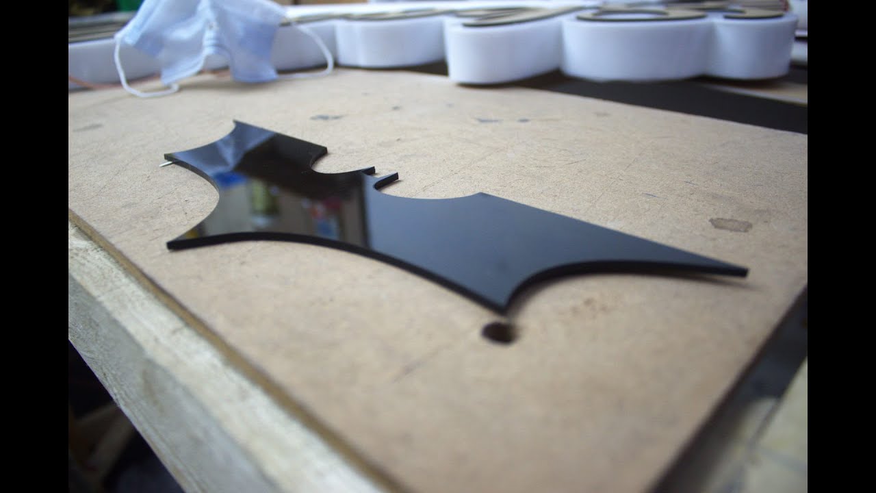 Batman Logo cutting with laser machine - YouTube