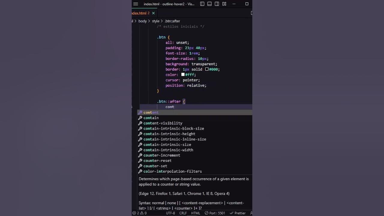 Combinar Outline Efeito Hover No Css Shorts Youtube