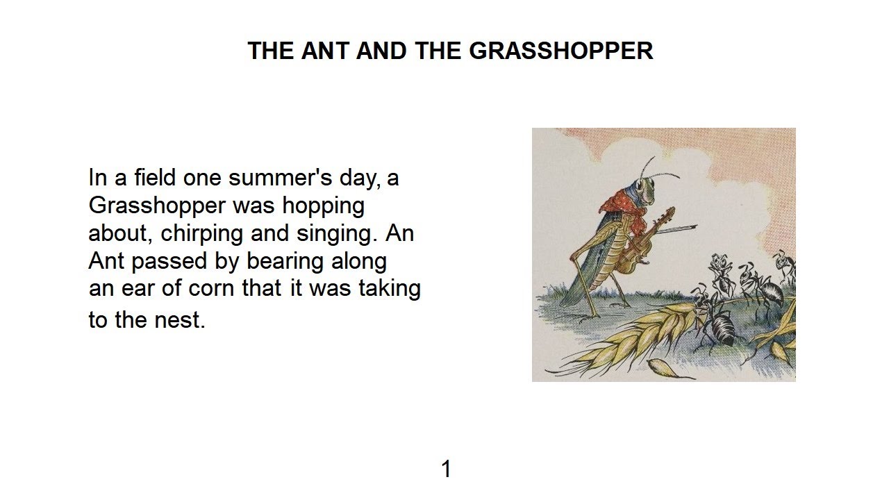 The Ant and the Grasshopper audiobook with Text - YouTube