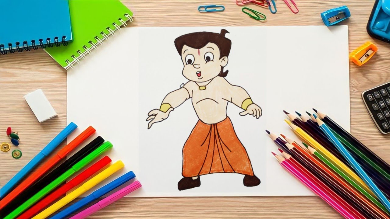 Learn to draw chotabheem, realistic drawing of chotabheem, cartoon ...