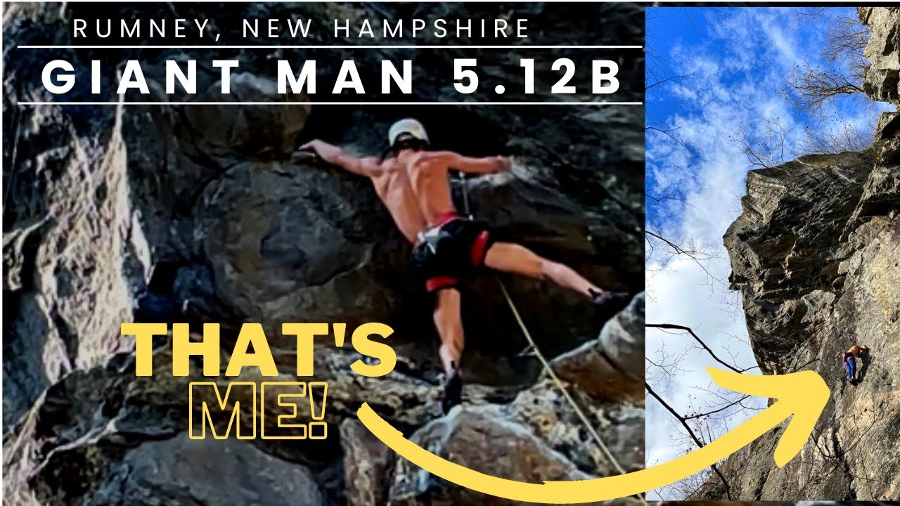 Climbing GIANT MAN—Hardest climb in the Hinterlands at Rumney, NH - YouTube