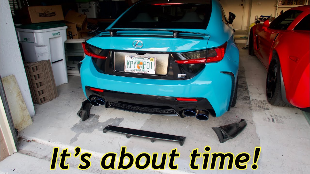 We finally got a Carbon Fiber Rear Diffuser for the Lexus RCF! - YouTube