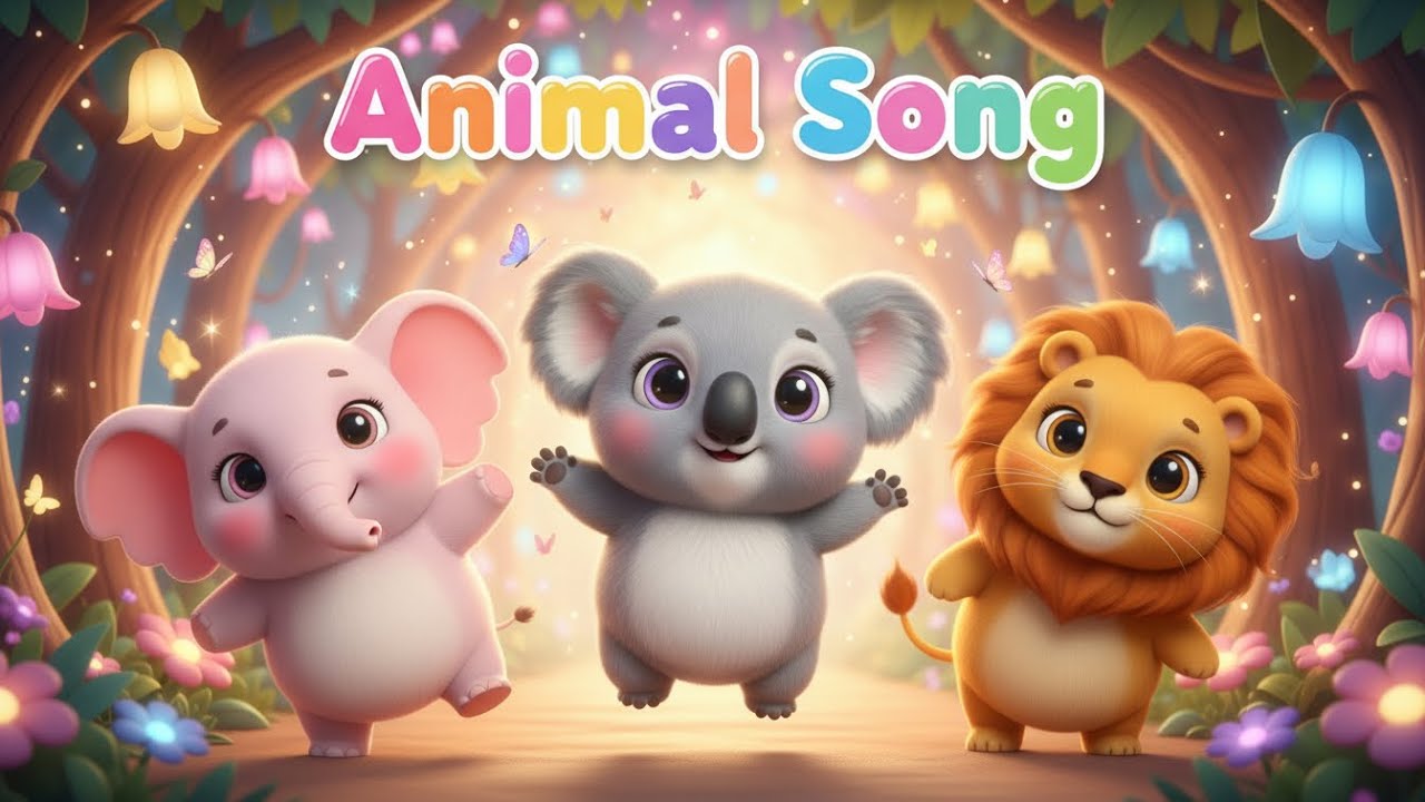 Animal Friends Song 🦁🐘🐇| Cute Rhymes for Kids | Play & Giggles Rhymes ...