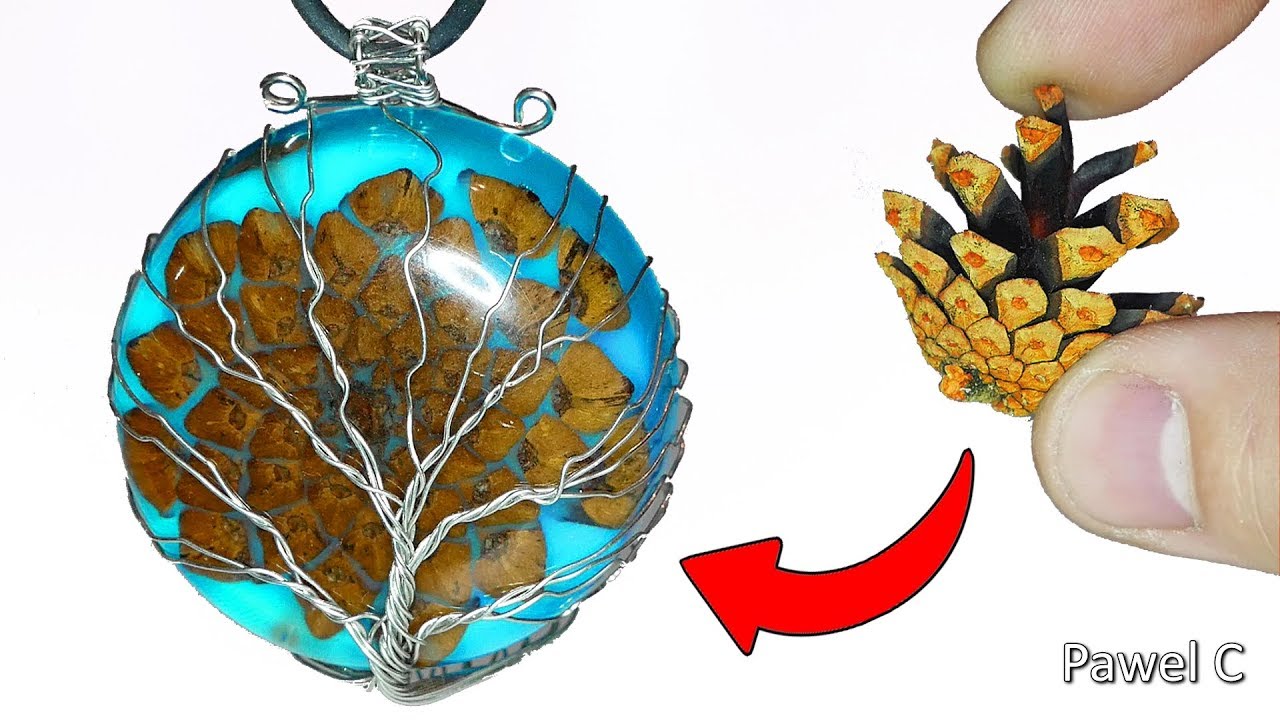 Pine Cone Pendant in Epoxy Resin /Wire Tree of Life / Part 2 - YouTube