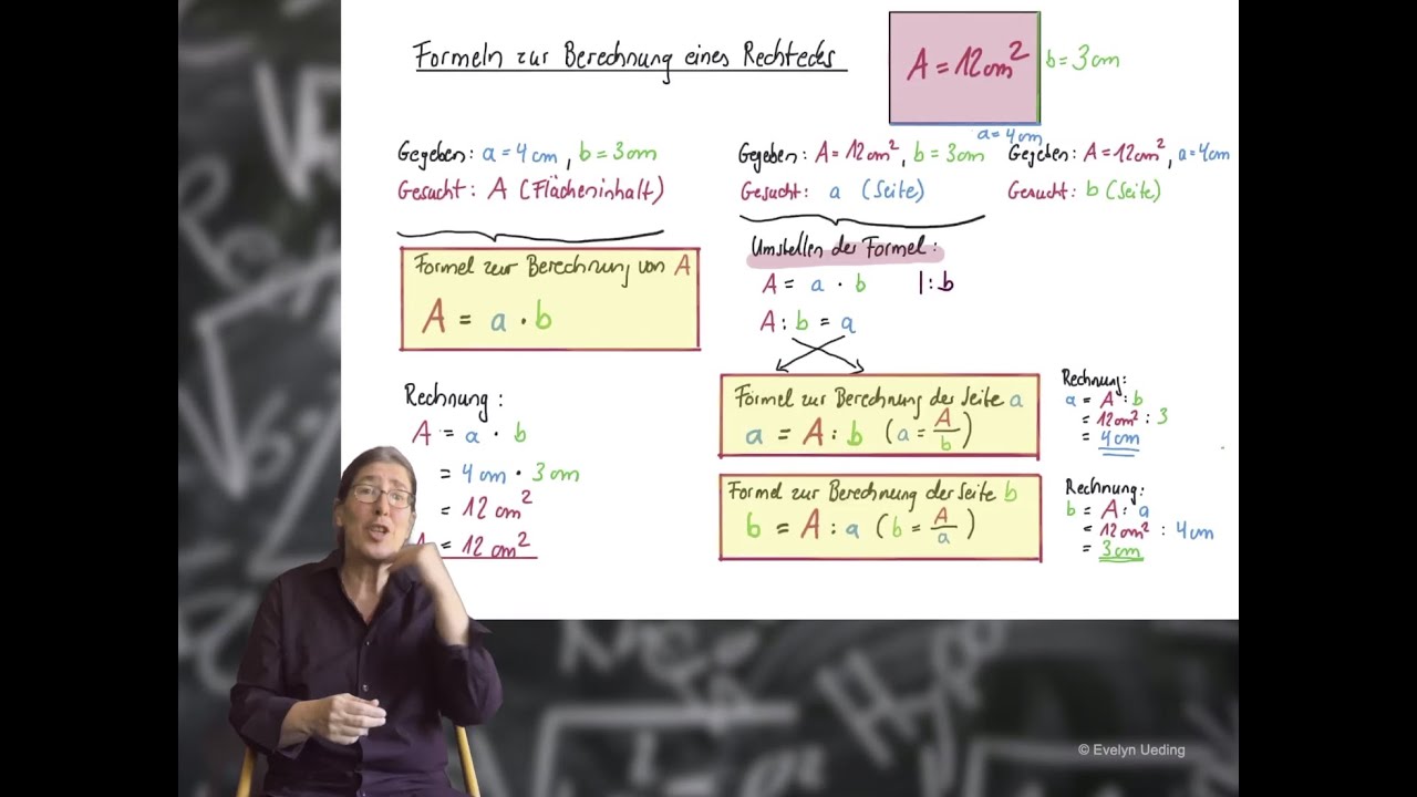 MATHE Geometrie Rechteck Formelumstellungen (DGS Explain) - YouTube