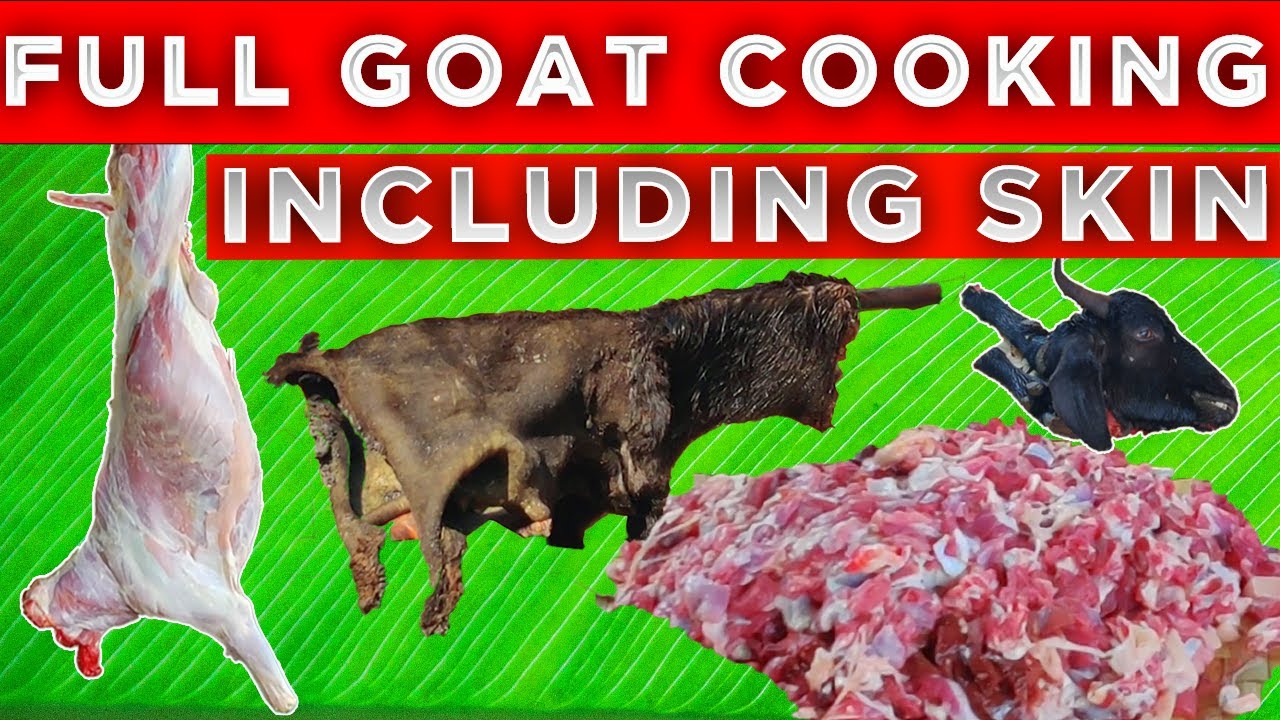 Full Goat Cooking | Full Goat Cutting | Village Style | Goat Skin ...