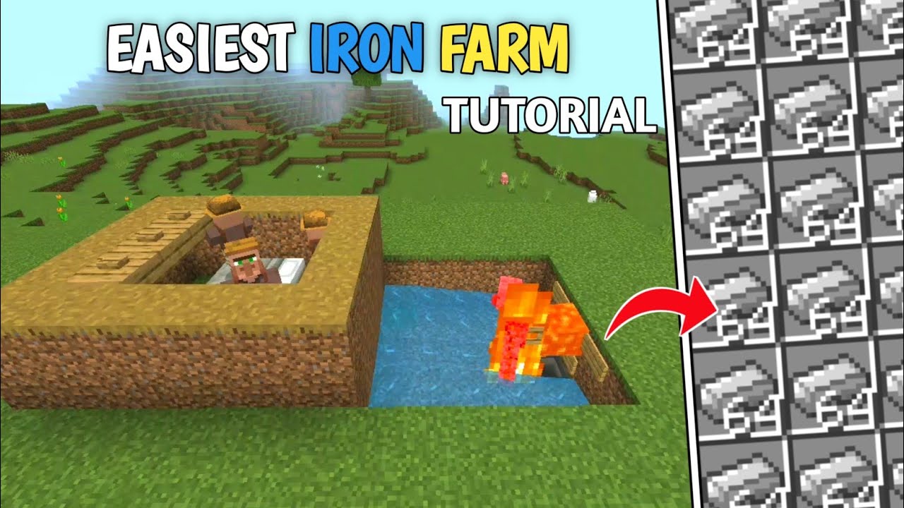 The Easiest IRON Farm in Minecraft 1.21 - Tutorial (MCPE/Xbox/PS4/PC) # ...