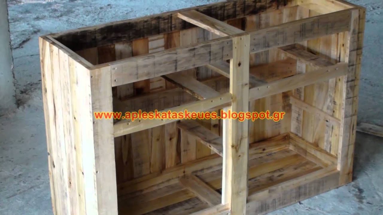 ΜΠΟΥΦΕΣ ΑΠΌ ΠΑΛΕΤΕΣ (pallet Sideboard - cabinet) - YouTube