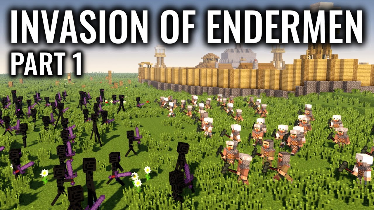 INVASION OF ENDERMEN | War of Villagers in Minecraft | Part 1 - YouTube
