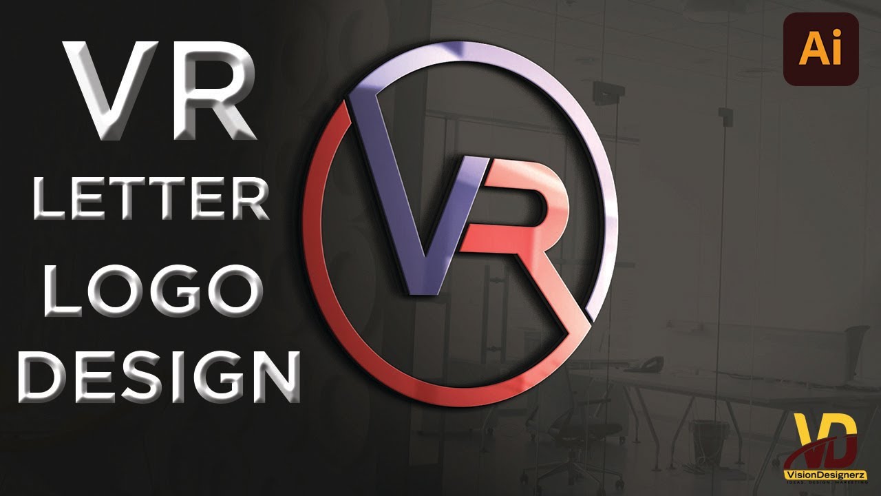 VR Letter Logo Design in illustrator #illustrator #tutorial # ...