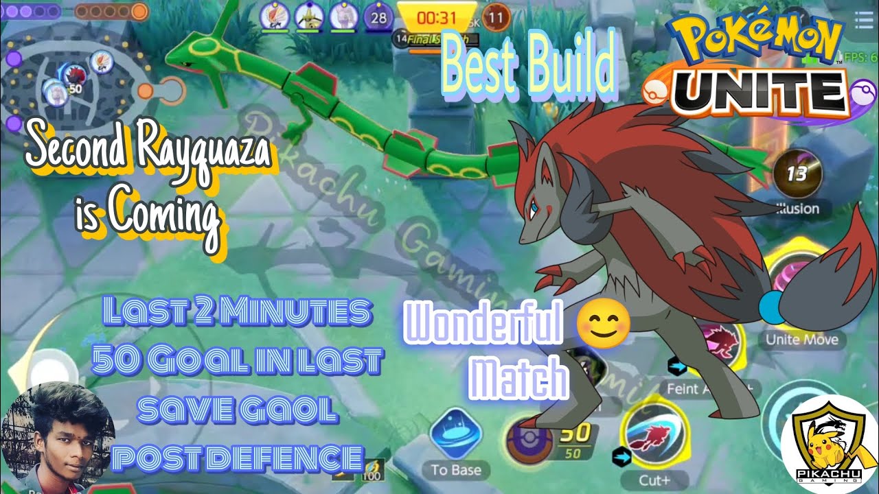 💯Zoroark Pokemon unite Rank Gameplay🏆/Second Rayquaza change Form😉👍/# ...