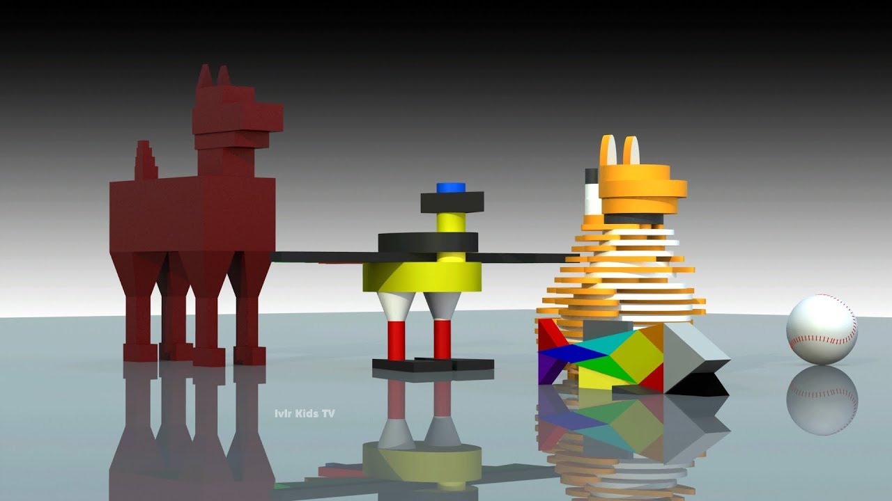 3D Animals block puzzle Dog Fish Squirrel Bird | Learn geometric shapes ...