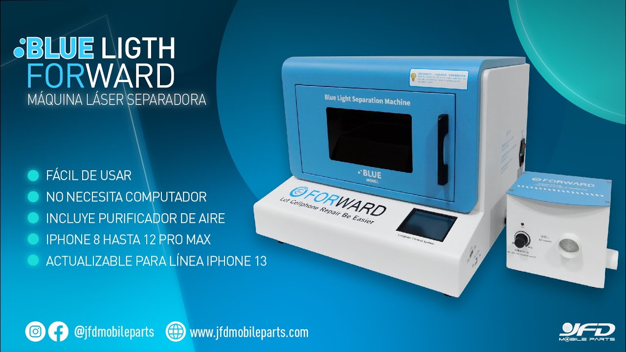 MÁQUINA LÁSER SEPARADORA BLUE LIGHT FORWARD + FILTRO DE AIRE - YouTube