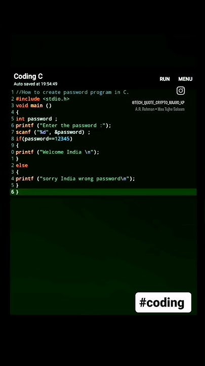 How to create password program in C language? #shorts #trending #short - YouTube