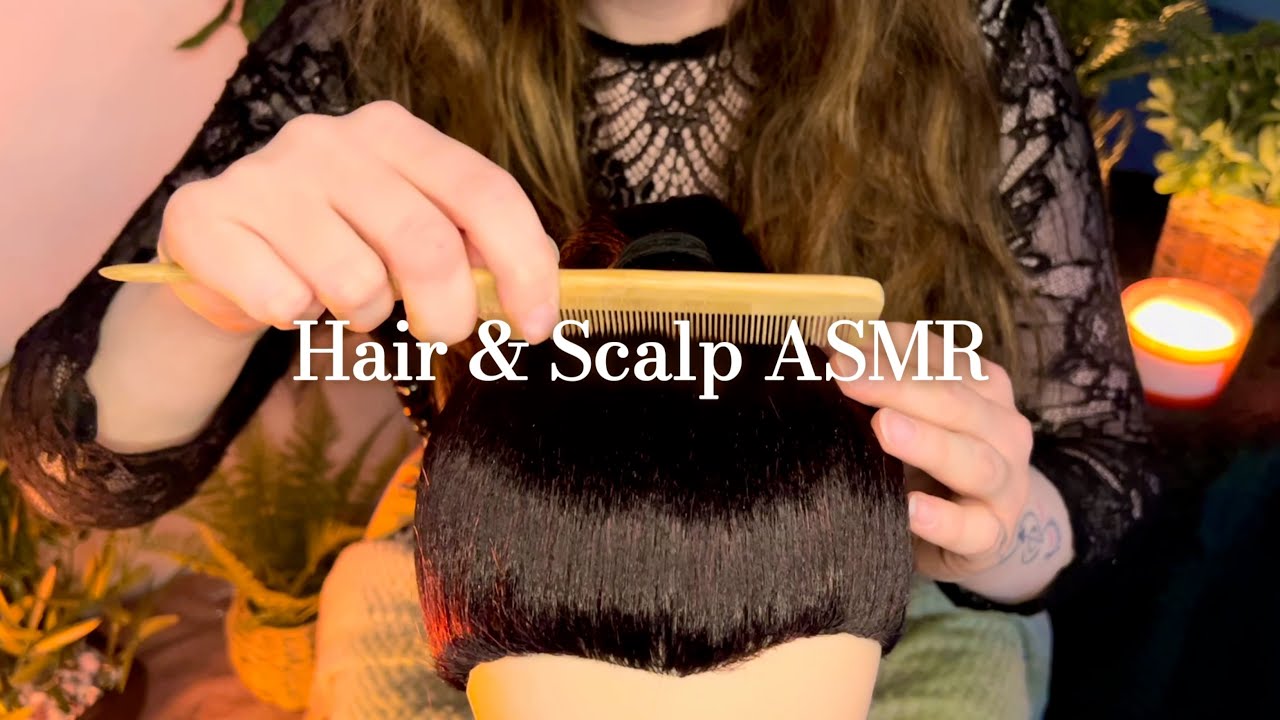 ASMR Relaxing HAIR & SCALP Triggers | Hair Stroking, Scalp Scratching ...