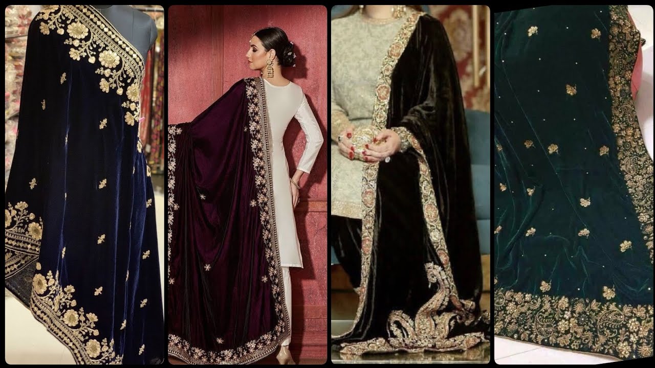 Marvellous and stunning stylish new girl ️💕 velvet print shawls ideas 😍 ...