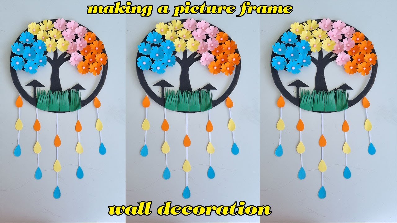 The idea of making a picture frame in the shape of a flower tree for ...