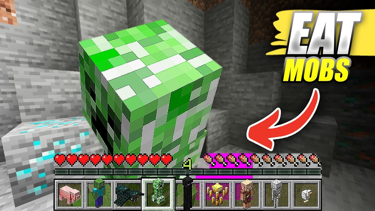Minecraft but I can EAT mobs - YouTube
